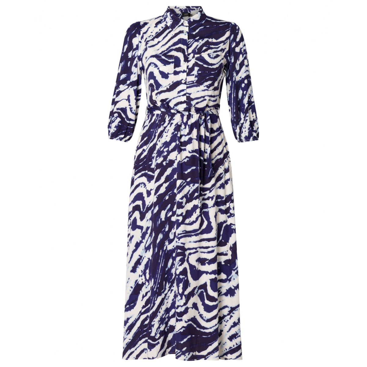 Yest, täyspitkä sinivalkoinen leninki, Goverdine Deep Blue – Bombus