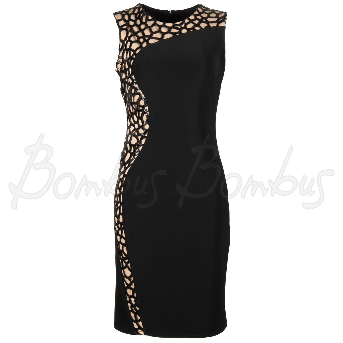 Joseph Ribkoff, musta paljettikoristeinen leninki, Sequins River — Bombus